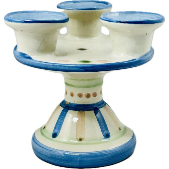 M A Hadley | Accents | M A Hadley Pottery Triple Candlestick Holder ...